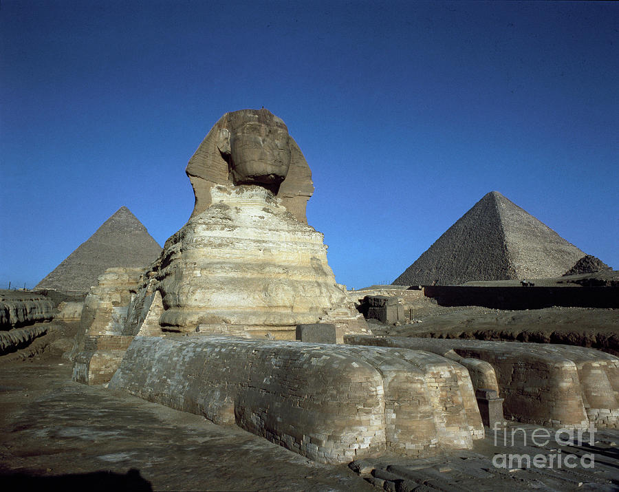View Of The Sphinx And Pyramids Of Chephren And Cheops Photograph by ...