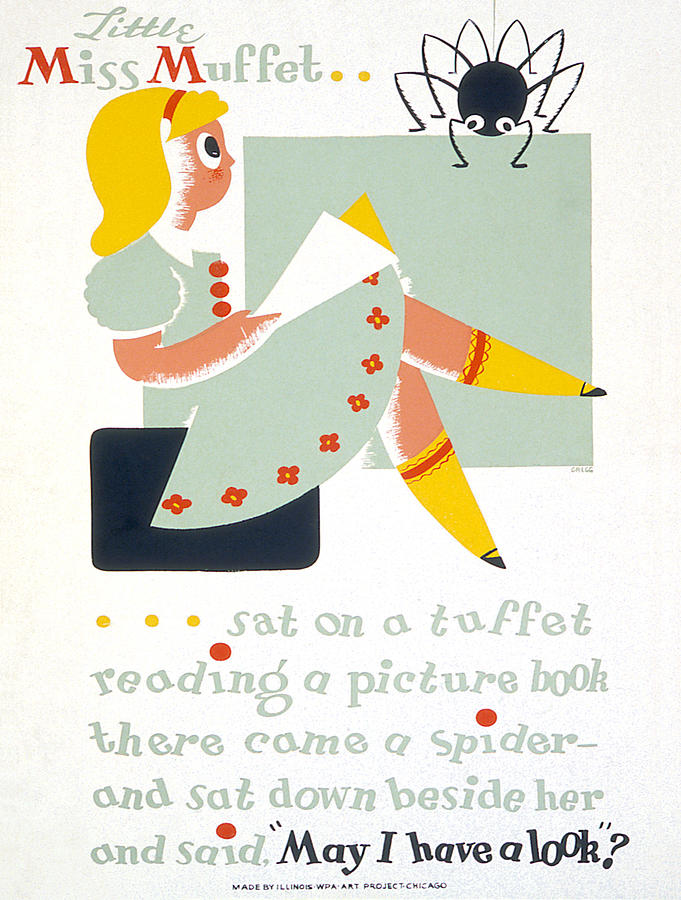 Vintage poster - Little Miss Muffet Painting by Vintage Images - Pixels
