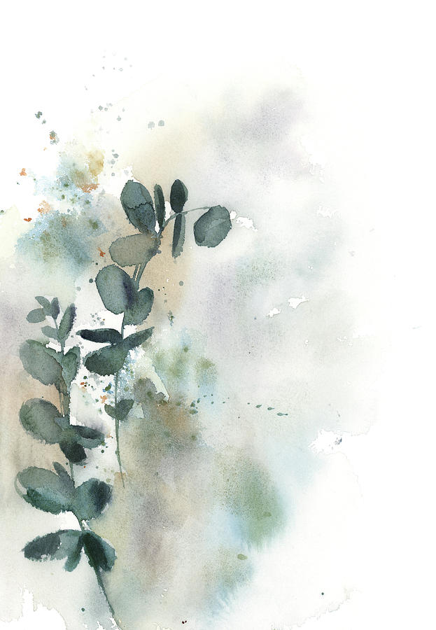 Watercolor Greenery I Painting by Sophia Rodionov - Pixels