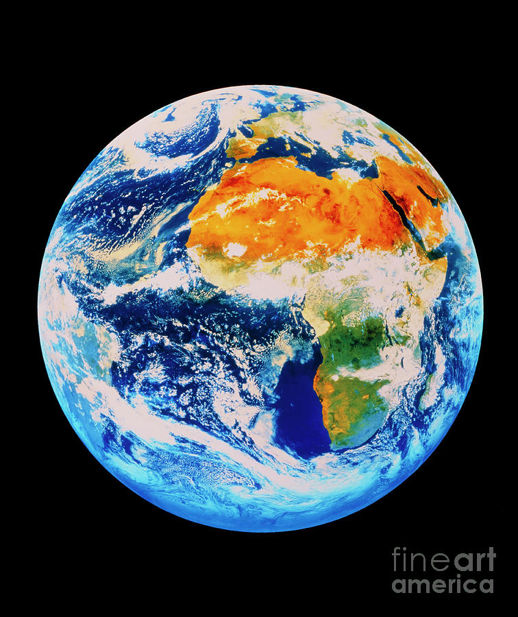 Whole Earth Image Showing Africa Photograph by Geospace/science Photo ...