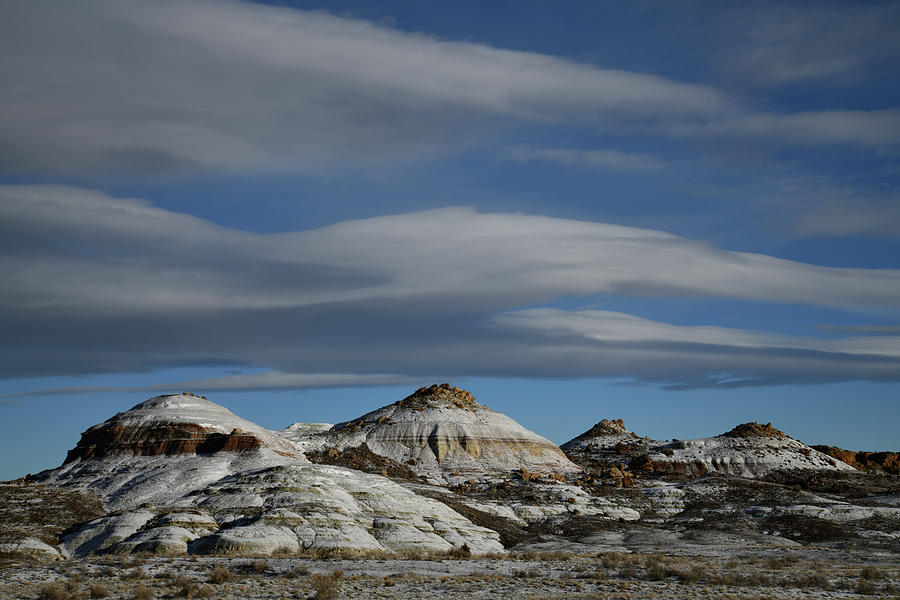 Wind Blown Lenticular Clouds over Ruby Mountain Photograph by Ray ...