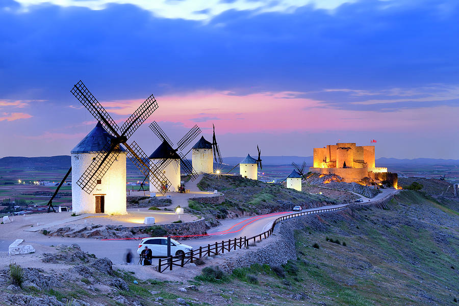 Windmills & Castle Digital Art by Francesco Carovillano - Fine Art America