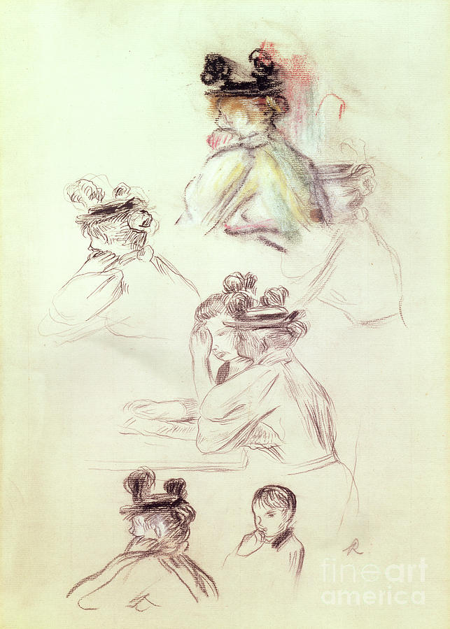 Worksheet With Seven Figures Photograph by Pierre Auguste Renoir - Fine ...
