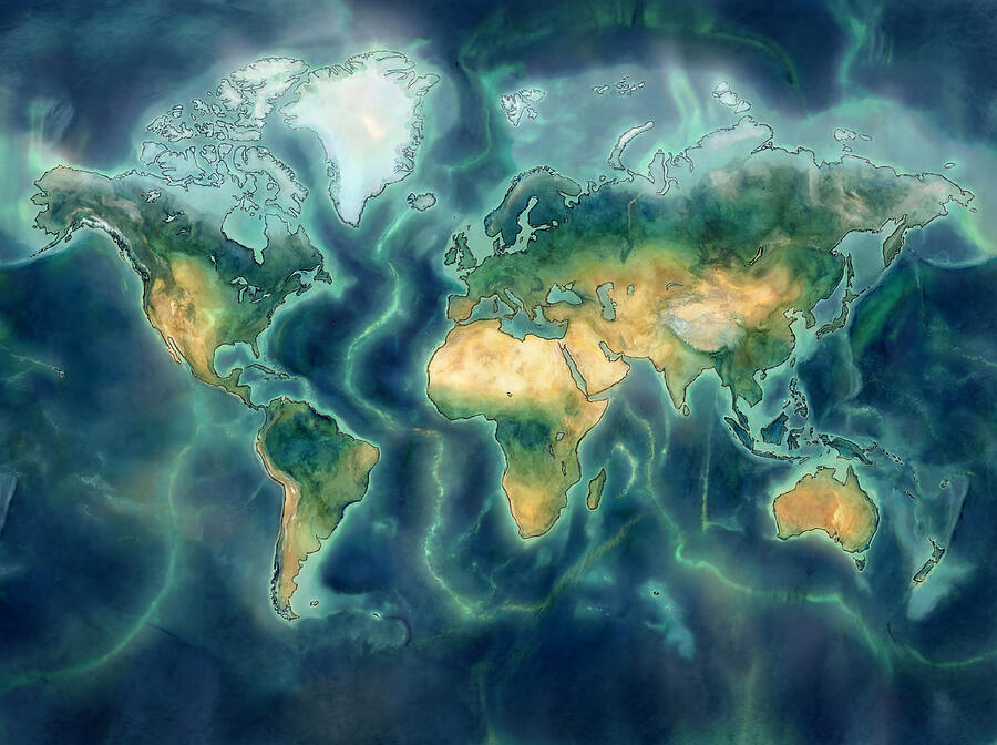 World Map Painting by Daniel Ventara - Fine Art America