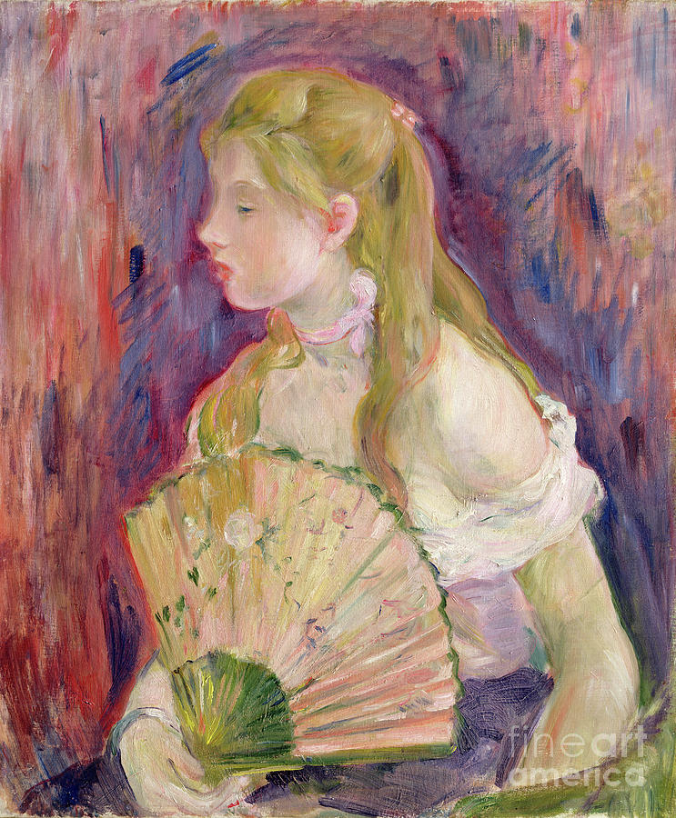 Young Girl With A Fan, 1893 Painting by Berthe Morisot - Fine Art America