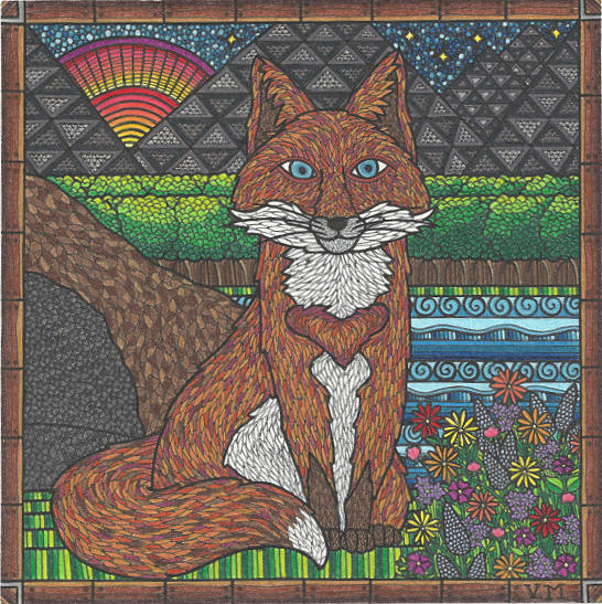 Zen Fox Drawing by Veronica Martin - Fine Art America