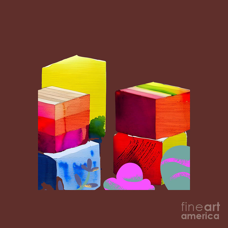 3D Crystal Bohemian Honeycomb Cubes Floral- colorful Cubes pattern ...