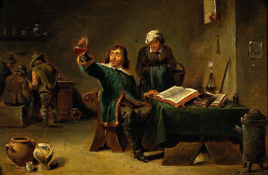 A medical practitioner examining a urine flask Painting by Cornelis de Bie | Pixels