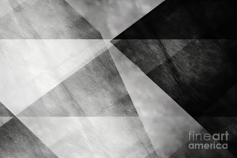 Abstract Black Background With White Transparent Triangle Layers In ...