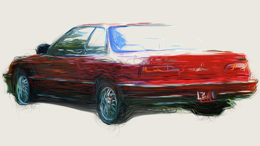Acura Legend Coupe Drawing Digital Art by CarsToon Concept - Fine Art ...