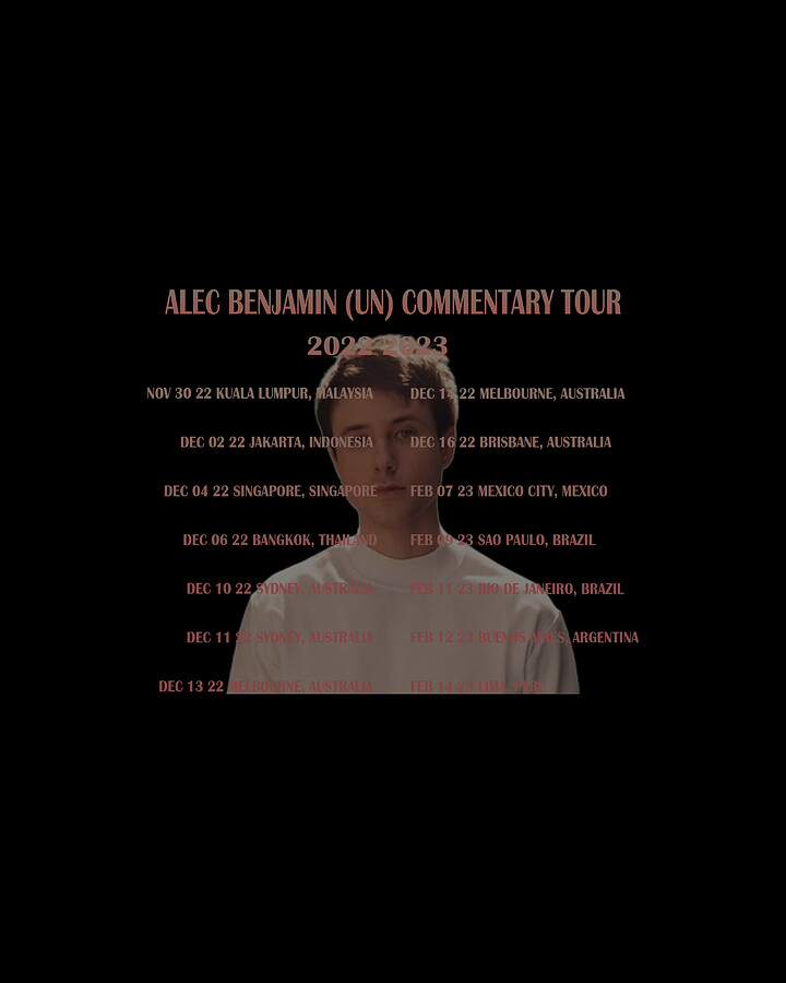 Alec Benjamin Un Commentary Tour 2022 2023 Digital Art by Popolebio Polebio - Fine Art America