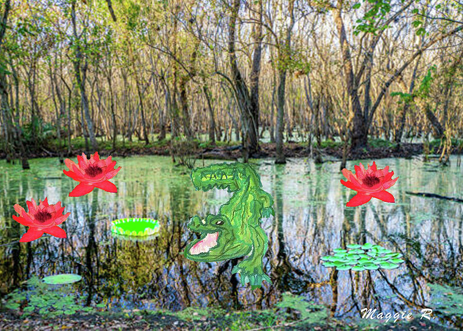 Alligator Swamp Digital Art By Maggie Russell Pixels