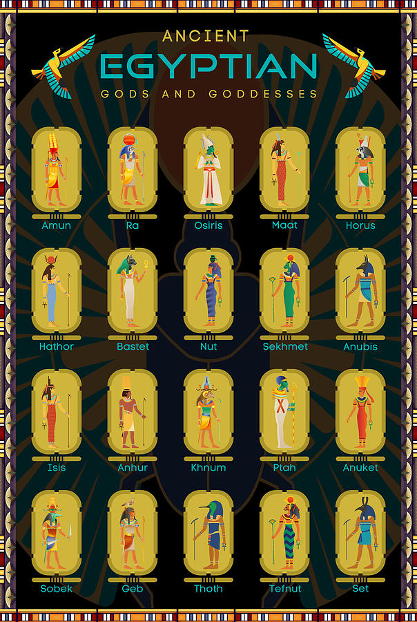Ancient Egyptian Gods And Goddesses Digital Art by Motaz Tawfik - Fine ...