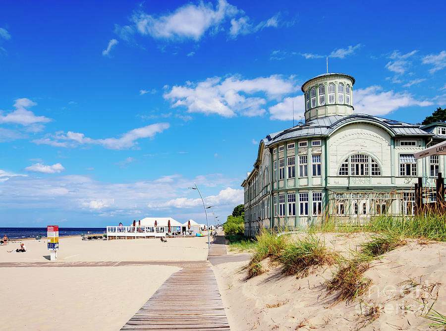 Art Nouveau Bath House at Majori Beach, Majori, Jurmala, Latvia Photograph by Karol Kozlowski ...