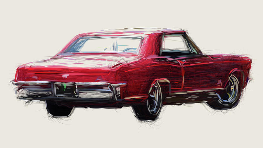Buick Riviera GS Drawing Digital Art by CarsToon Concept - Fine Art America