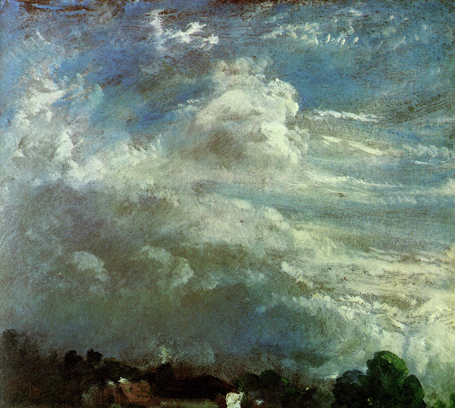 Cloud study with trees 1821 #1 Painting by John Constable - Fine Art ...