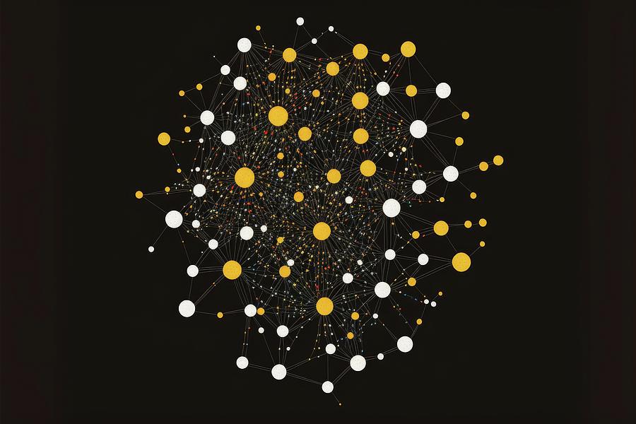 Data Network Graph Digital Art by James Hodge - Pixels