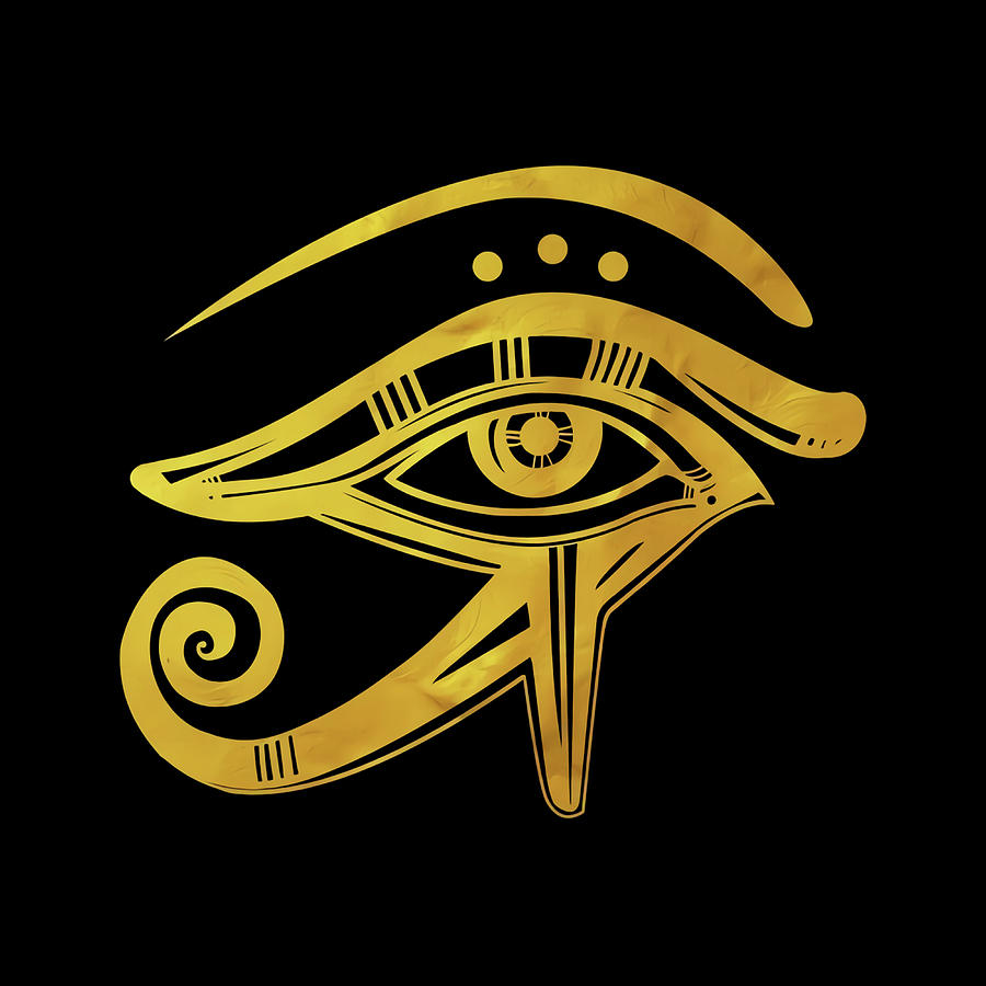Egyptian Eye Of Horus Ankh Egypt Archaeologist Gold Digital Art by ...