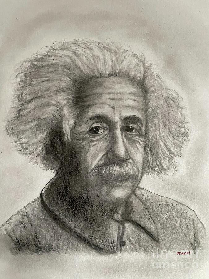 Einstein Drawing by Travis Smith - Fine Art America