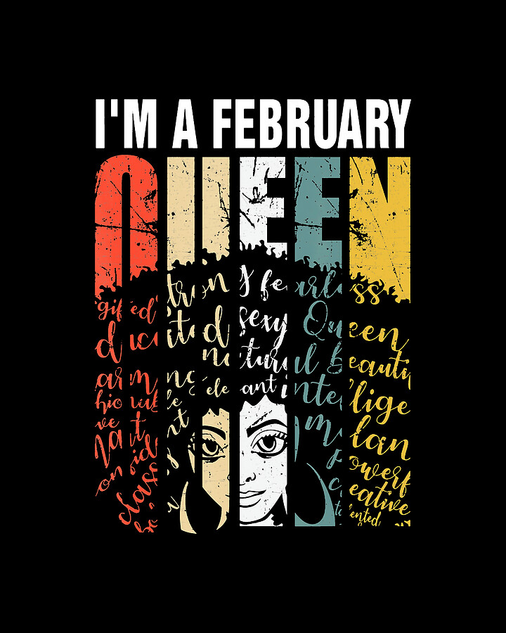 February Queen PNG, Birthday Gift, February Birthday, Black Queen ...