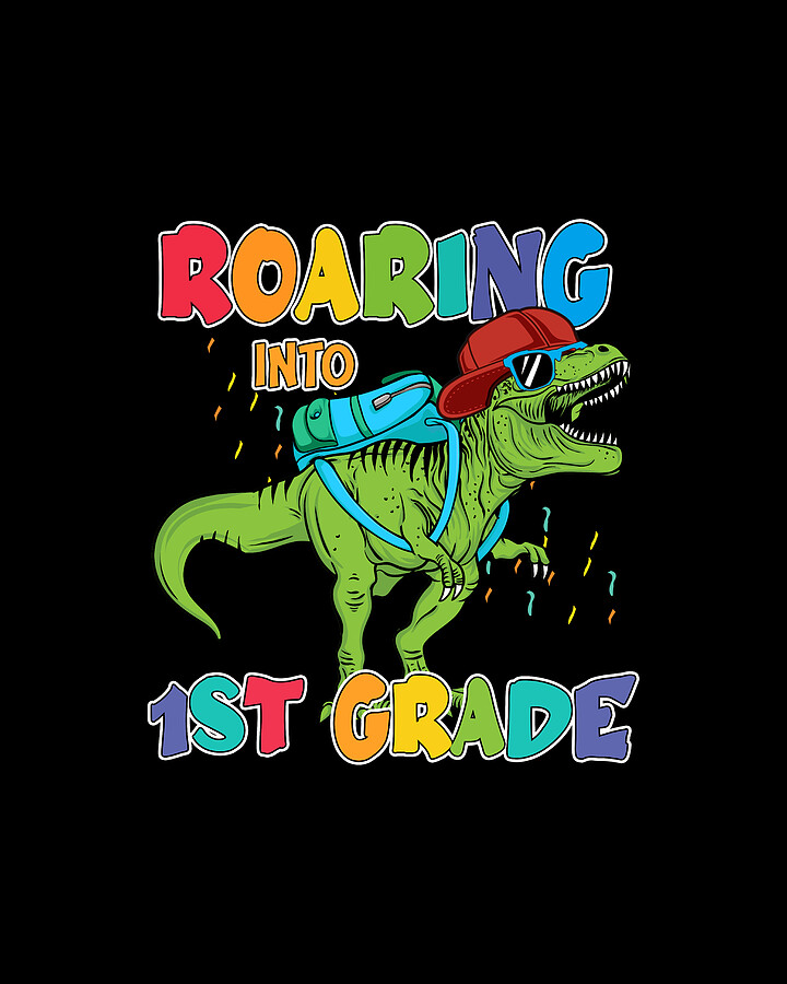 First grade dinosaur first day of school Digital Art by Licensed art ...