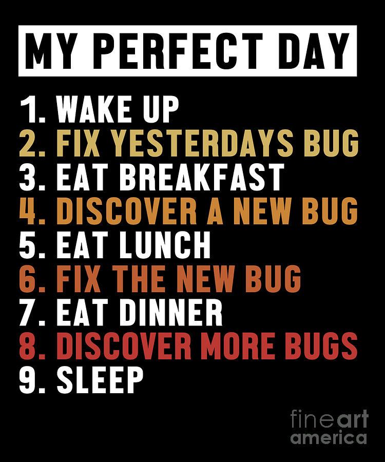 Fix Bugs Perfect Day Coder Engineer Software Developer Digital Art by Marco Rothe | Fine Art America