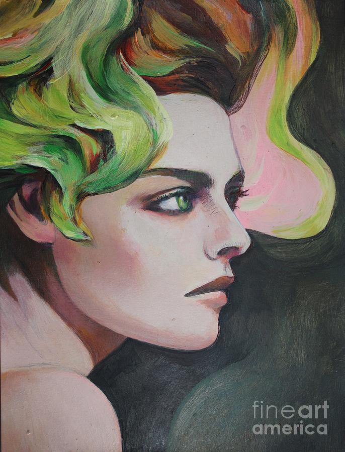 Green Eyed Nymph 14x11 18-057 Painting by Stephen Haldaman - Fine Art America