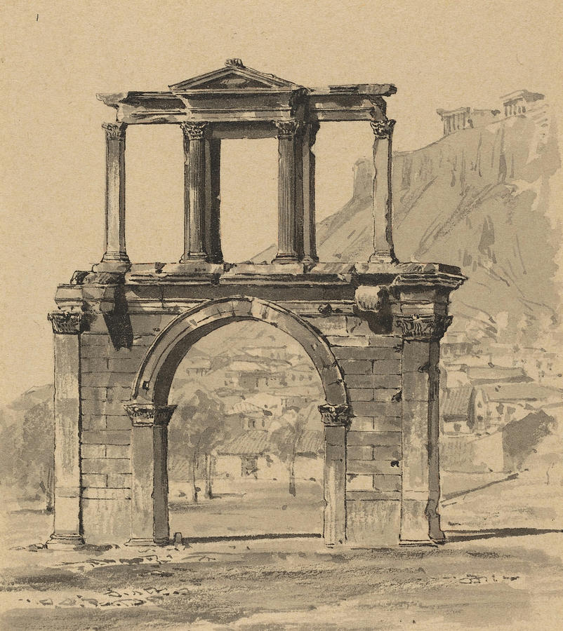 Hadrian's Arch Drawing by Themistocles von Eckenbrecher - Fine Art America