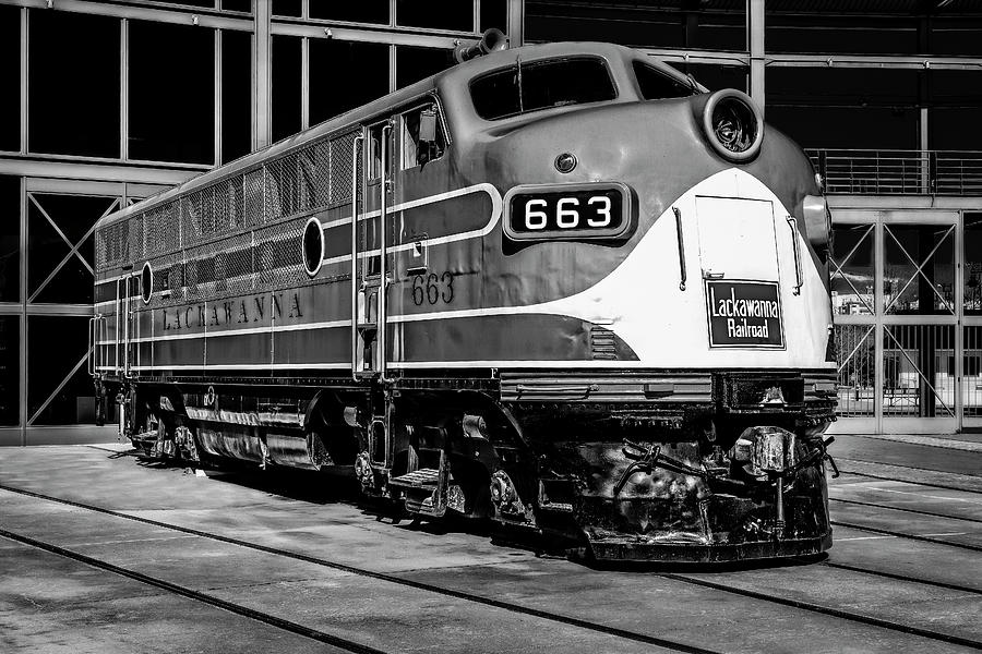 Lackawanna 663 Railroad Train BW Photograph by Susan Candelario - Fine Art America