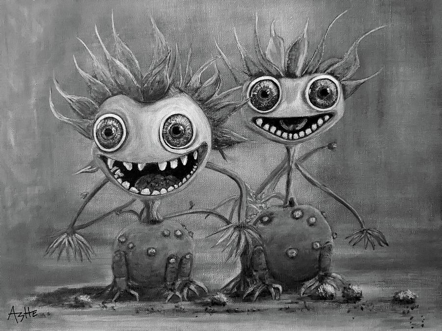 Lets Go BW Painting by Lee Ashe - Fine Art America