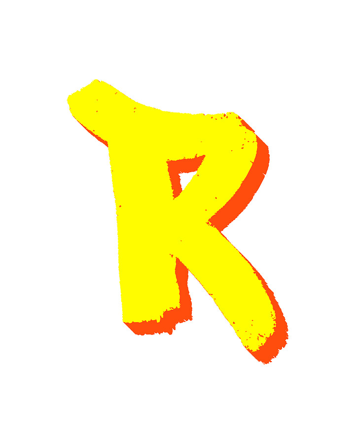 Letter R Graffiti Alphabet, R Typography Yellow letter R, Streetart ...