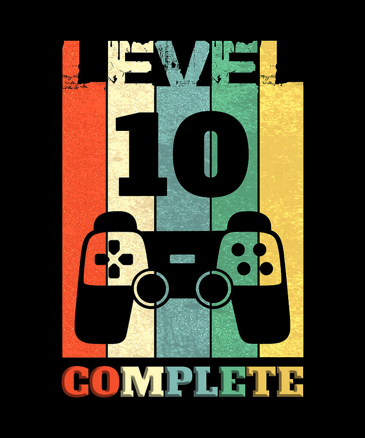 Level 10 Years Boy Man 10th Birthday Digital Art by Gamikaze ...