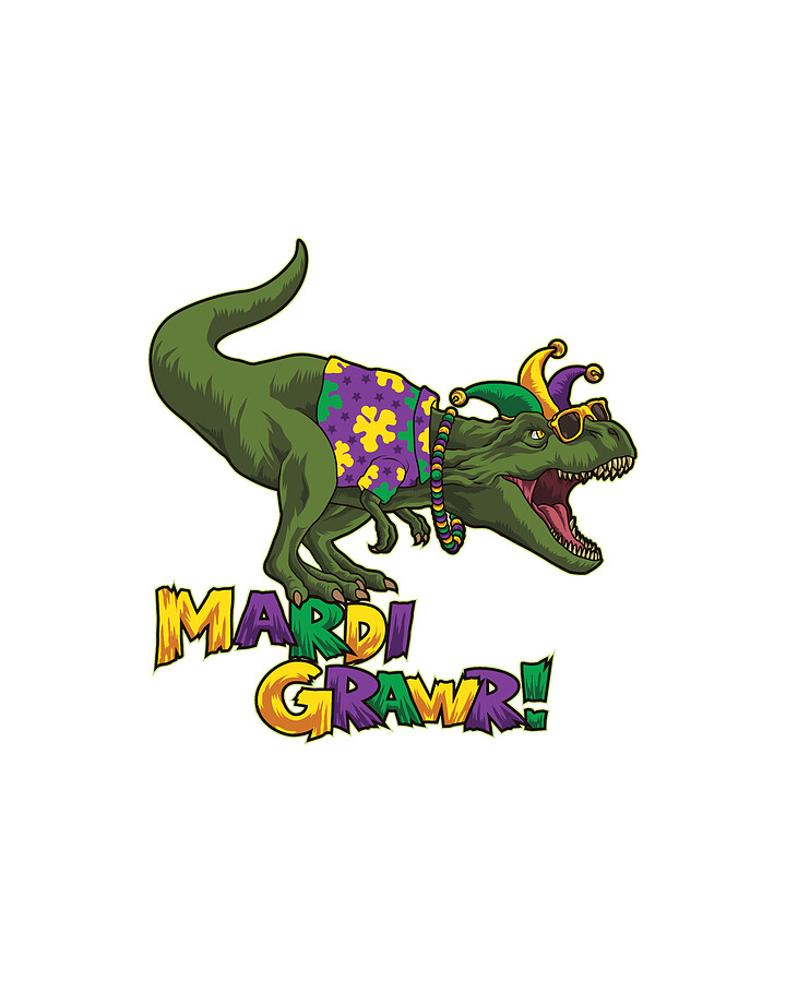 Mardi Gras TRex Mardi Grawr Dinosaur Costume Digital Art by Mister Tee ...