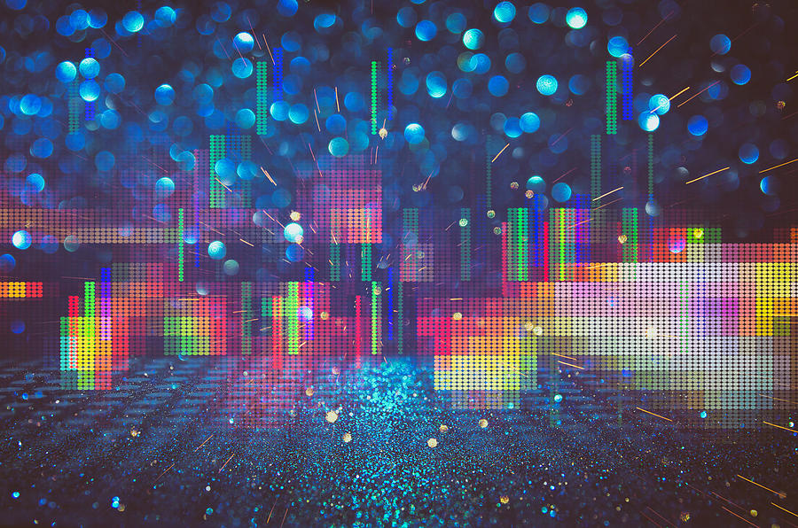 Neon lights and geometric seamless pattern Digital Art by Julien - Fine ...