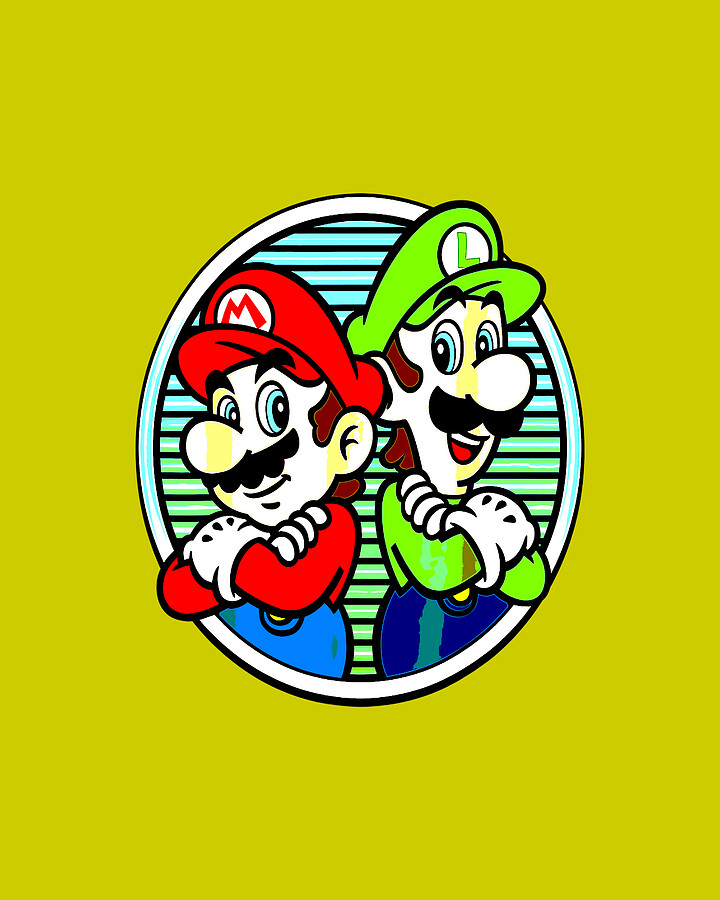 Nintendo Super Mario Luigi Back To Back Graphic #1 Digital Art by Eshan Eleano - Fine Art America