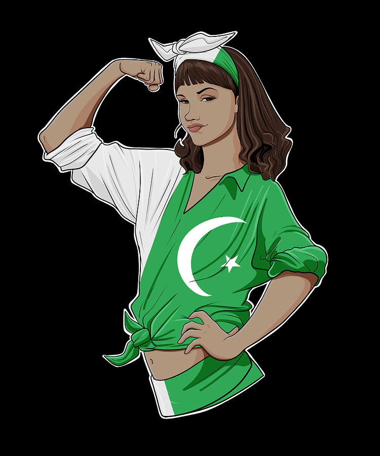 Pakistani Girl Unbreakable Pakistani Heritage Pakistan Flag Digital Art