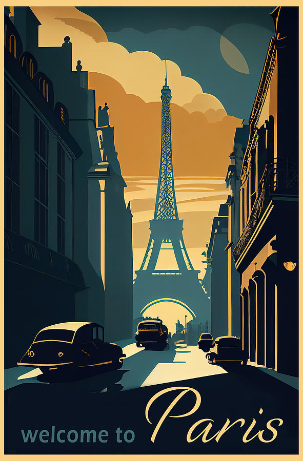Paris France - Vintage Travel Poster Digital Art by Anon - Fine Art America