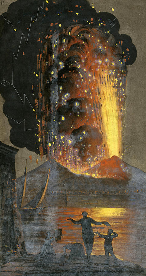 Plate Eruption of Mount Vesuvius Painting by Pietro Fabris - Fine Art ...