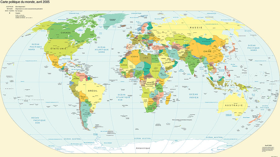 Political World Map #1 Digital Art by CIA World Factbook - Fine Art America
