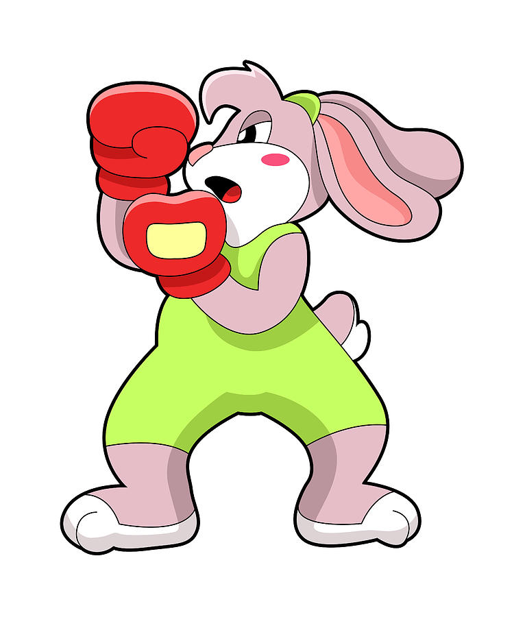 Rabbit at Boxing with Boxing gloves Painting by Markus Schnabel - Fine Art America