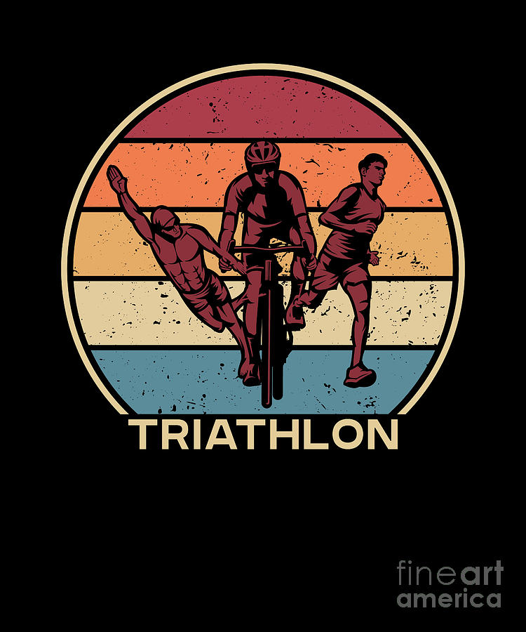 Retro Triathlete Training Bike Profi Triathlon Digital Art by Graphics ...