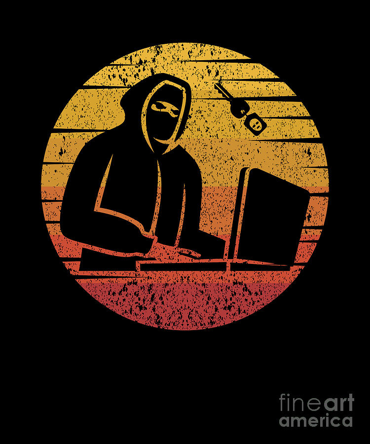 Retro White Hat Black Hat Ethical Hacking Hacker Digital Art by Graphics Lab - Fine Art America