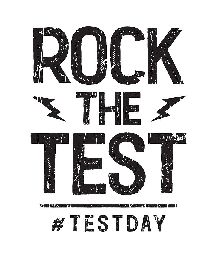 Rock The Test Testing Day Retro Motivational Teacher Student - Academic ...