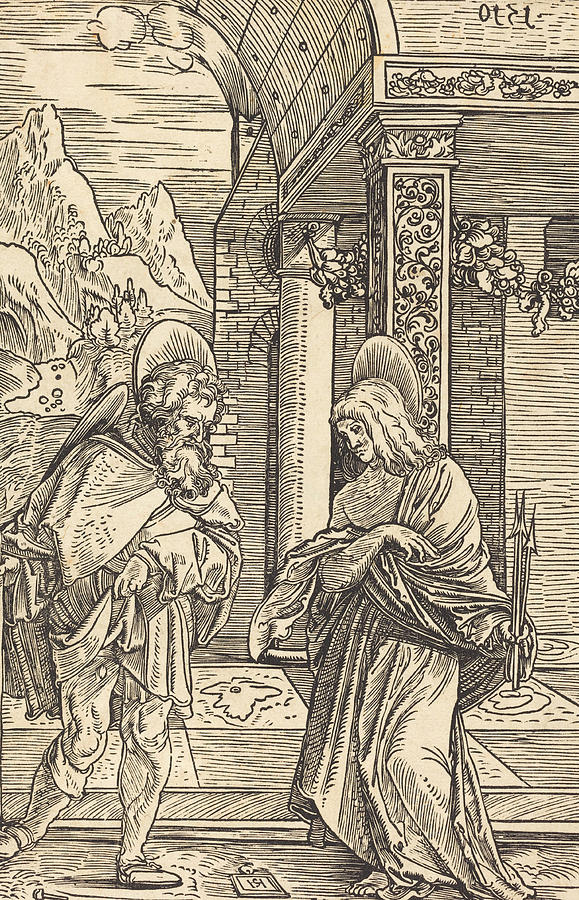 Saint Roch and Saint Sebastian Drawing by Hans Leonard Schaufelein - Pixels