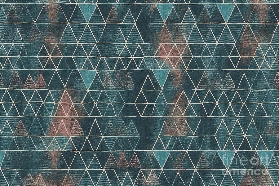 Seamless Retro Triangles Batik Surface Pattern Design On Weathered Boho ...