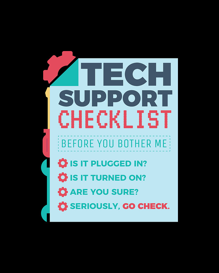 Tech Support Checklist Computer Helpdesk Admin #1 Digital Art by Mister ...
