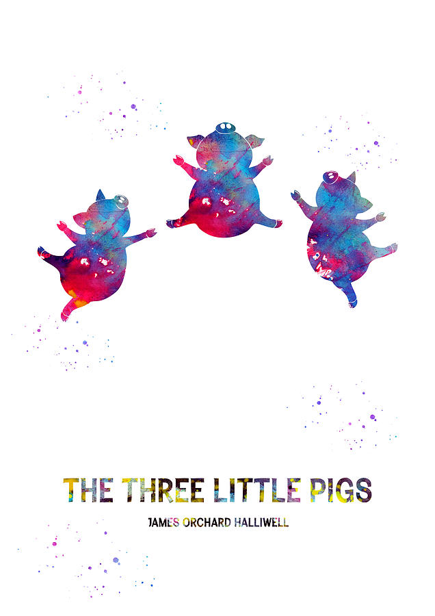 The Three Little Pigs, Fairy Tale Digital Art by Erzebet S - Pixels