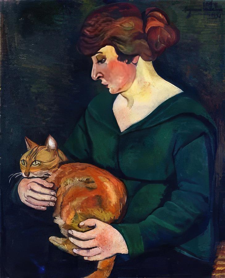 with cat - Suzanne Valadon Painting by Suzanne Valadon - Fine Art America