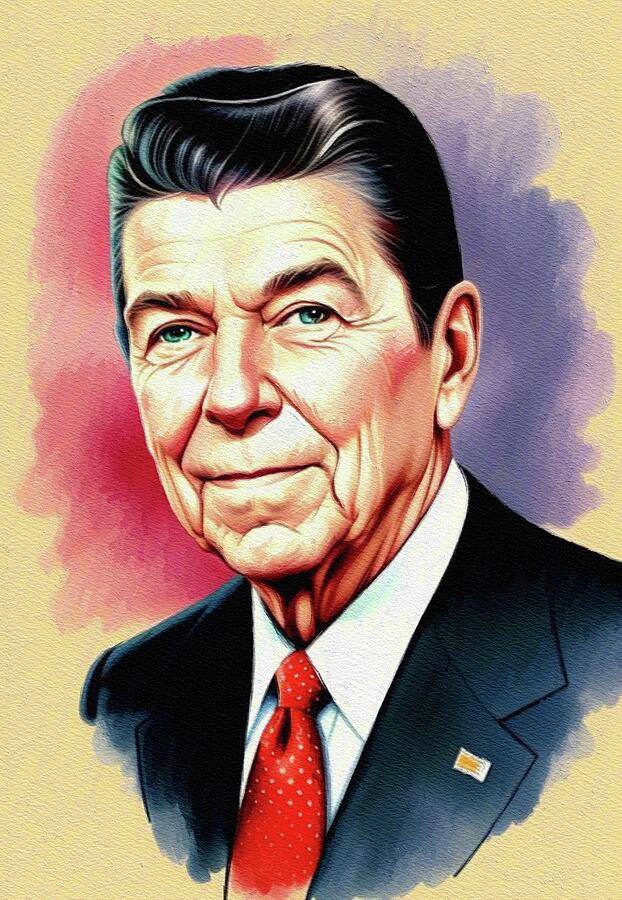 Ronald Reagan, Actor and President #10 Painting by John Springfield ...