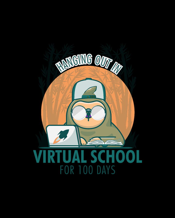 100 Days of School Sloth Hanging Out In Virtual Digital Art by Tinh ...